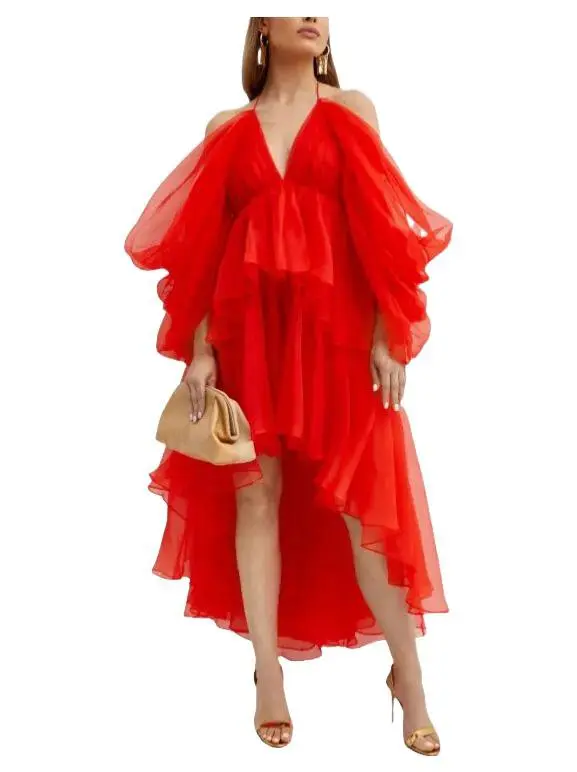 Zimmermann Ruffled Midi Dress - Red