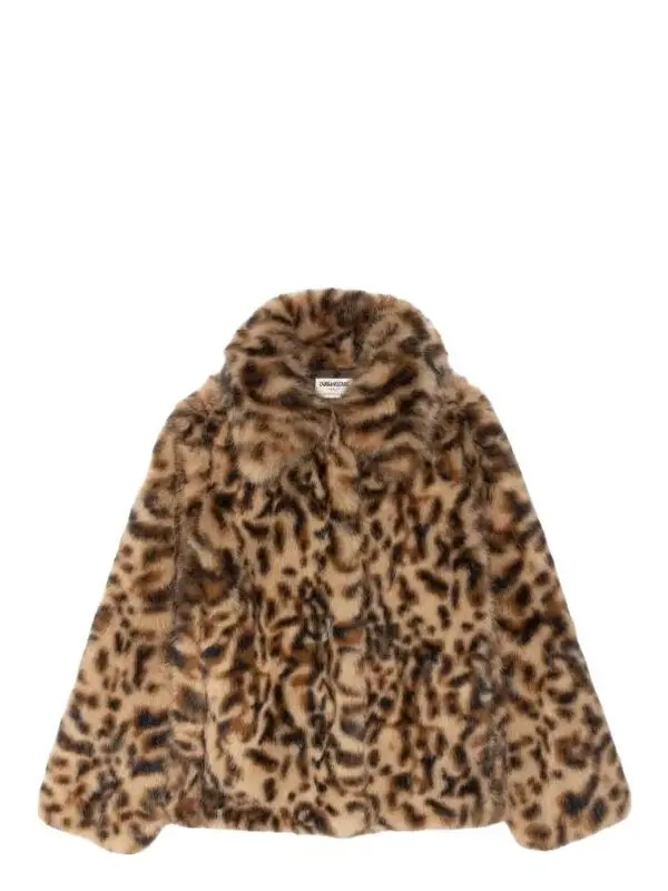 Zadig&Voltaire Leopard-print Faux-fur Coat - Brown