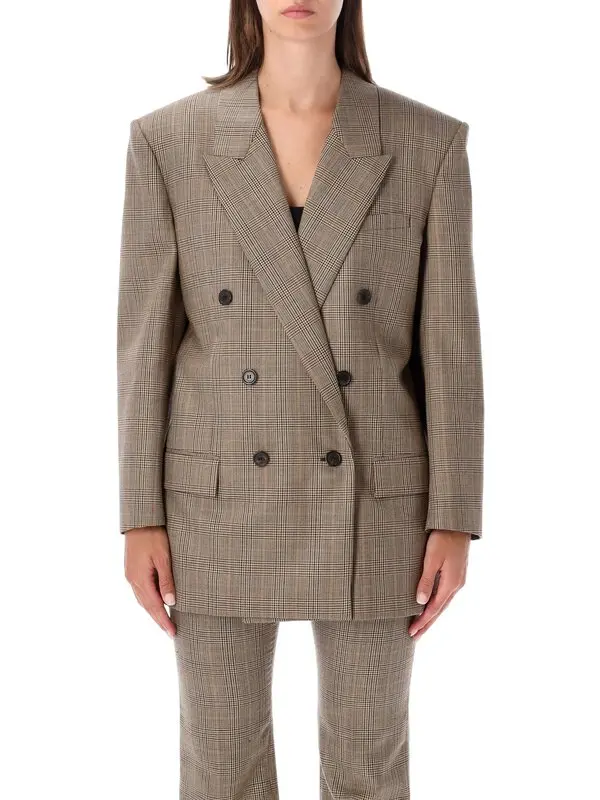 Saint Laurent Virgin Wool Double-breasted Blazer - Beige