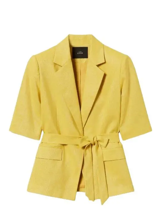 TWINSET Short-sleeved Belted Blazer - Yellow