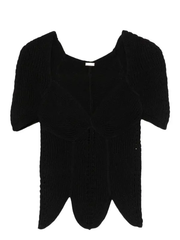 Cult Gaia Eliza Knit Top - Black