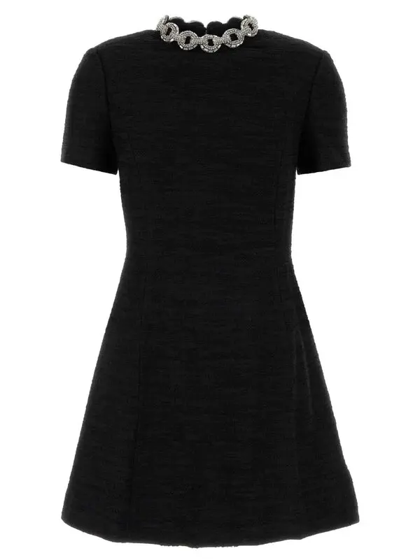 Valentino Garavani Bouclé Loop Mini Dress - Black