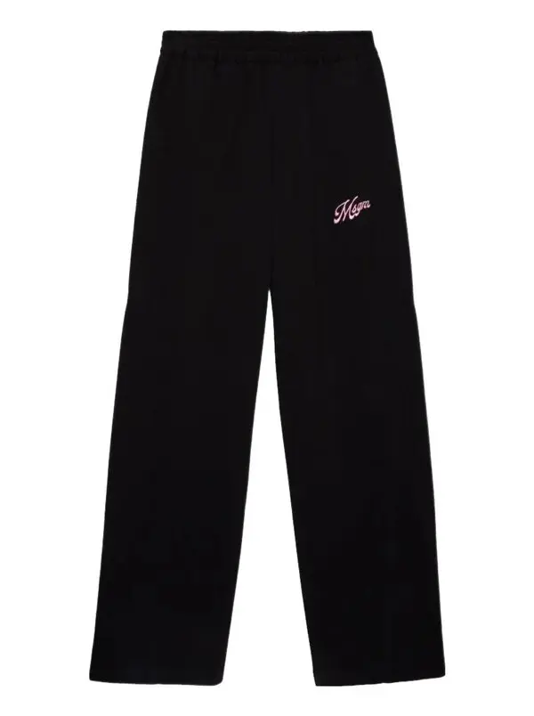MSGM Logo Embroidered Track Pants - Black