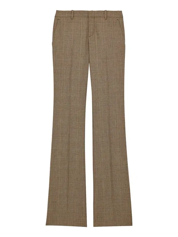 Saint Laurent Wool Waistband Pants With Concealed Hook-and-zip Closure And Belt Loops - Beige