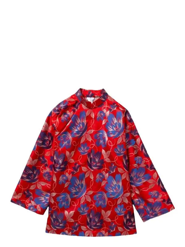 Comme Des Garçons Floral Print Top - Red
