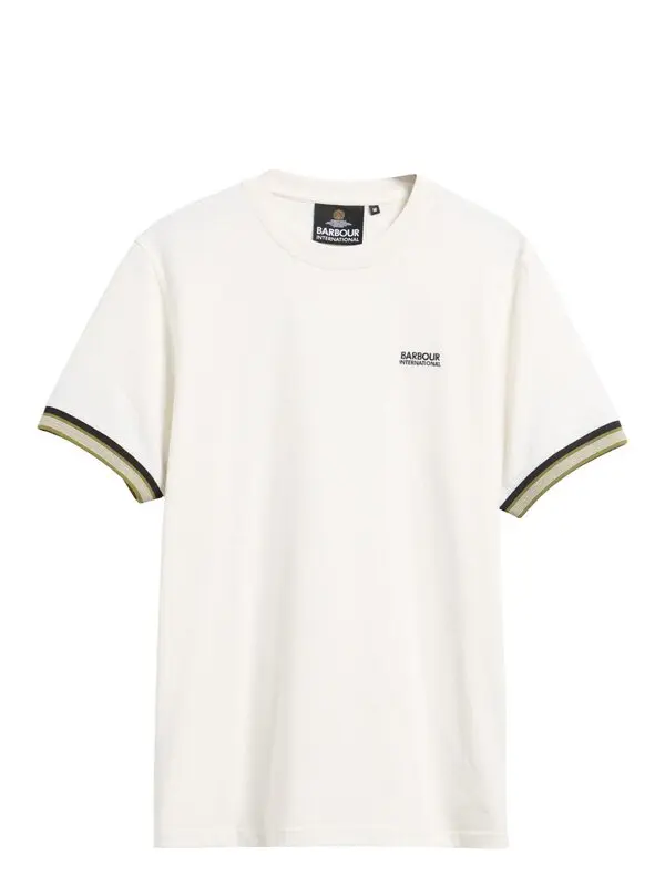 Barbour Tippedcuff Logo Crewneck Tshirt - White
