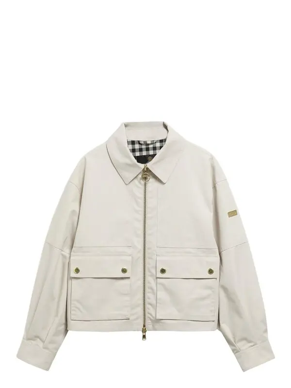 Barbour Cropped Zip-front Utility Jacket - White