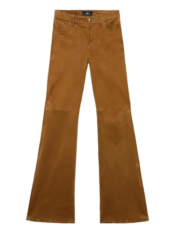 7 For All Mankind High-rise Flared Trousers - Brown