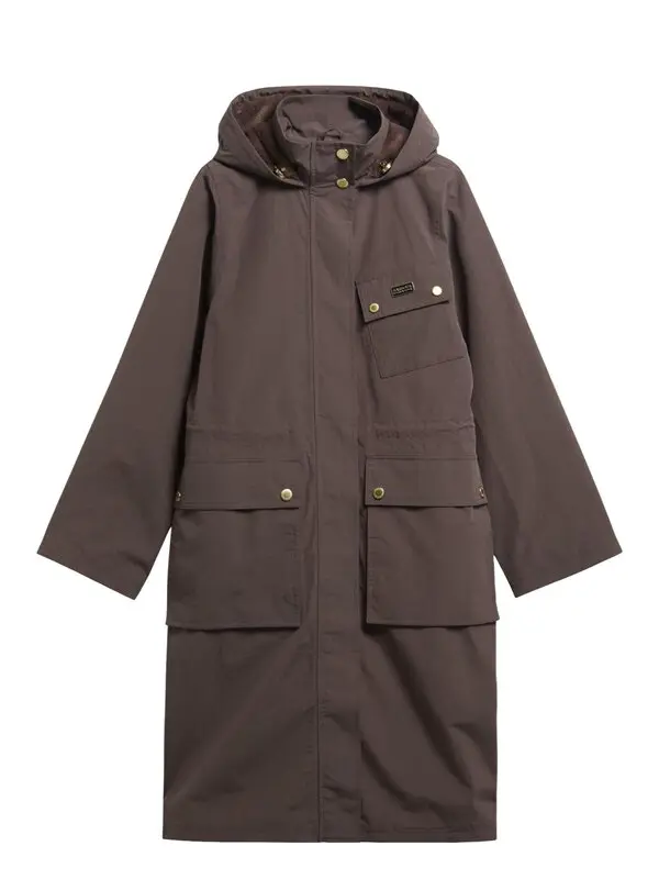 Barbour Hooded Multipocket Long Parka - Black