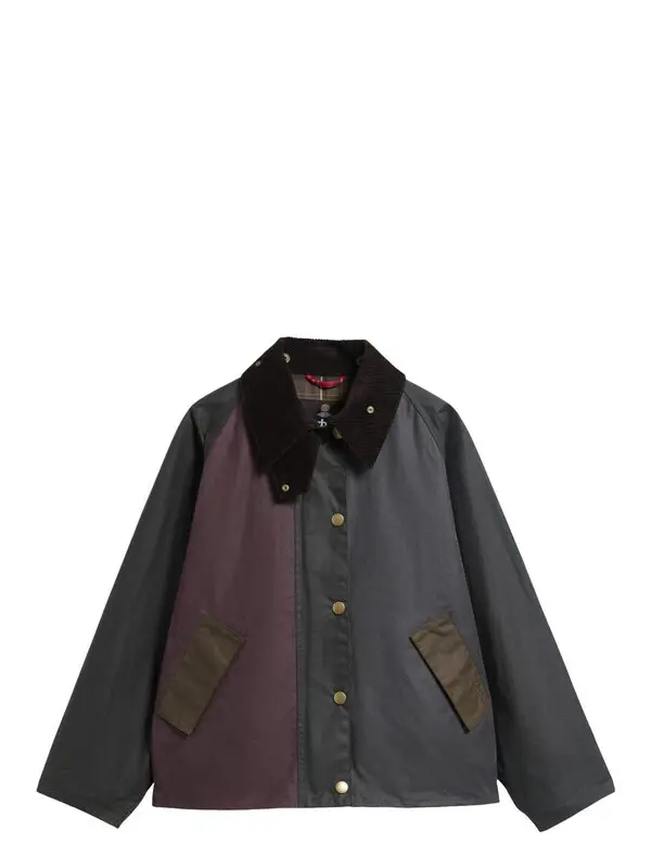Barbour Colourblock Cord-collar Wax Jacket - Black