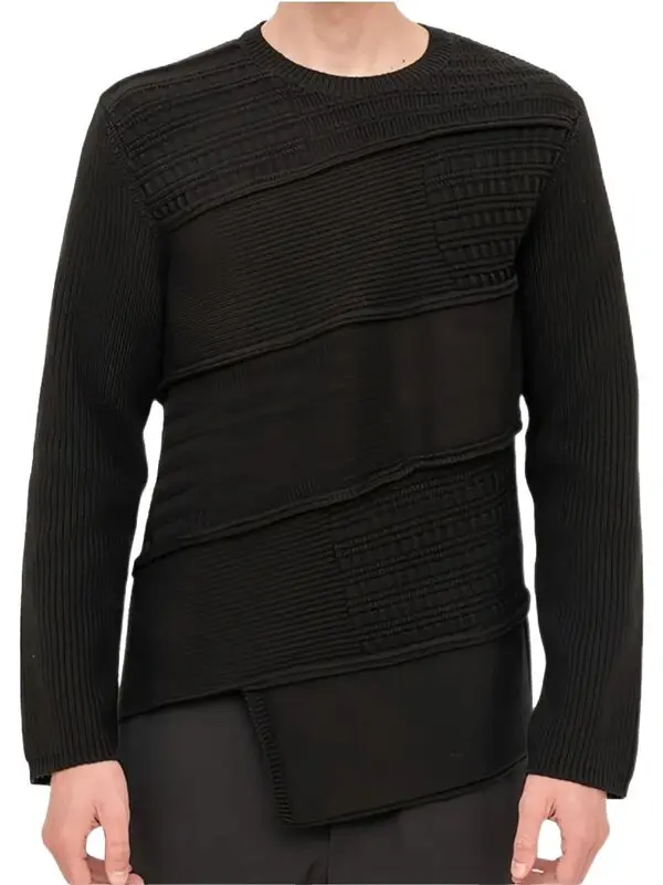 Comme Des Garçons Long Sleeve Asymmetrical Sweater - Black