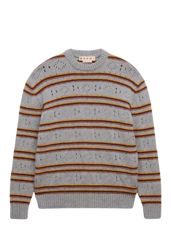 Marni Striped Knit Vest - Grey