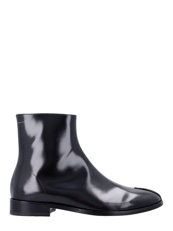 MAISON MARGIELA Glossy Leather Ankle Boots - Nero