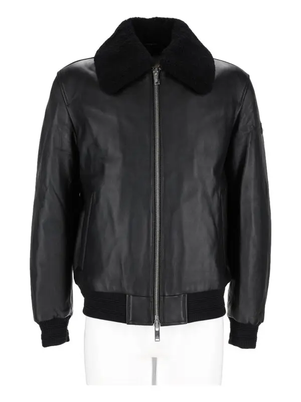 Moose Knuckles Lamb Leather Sheepskin Jacket - Black