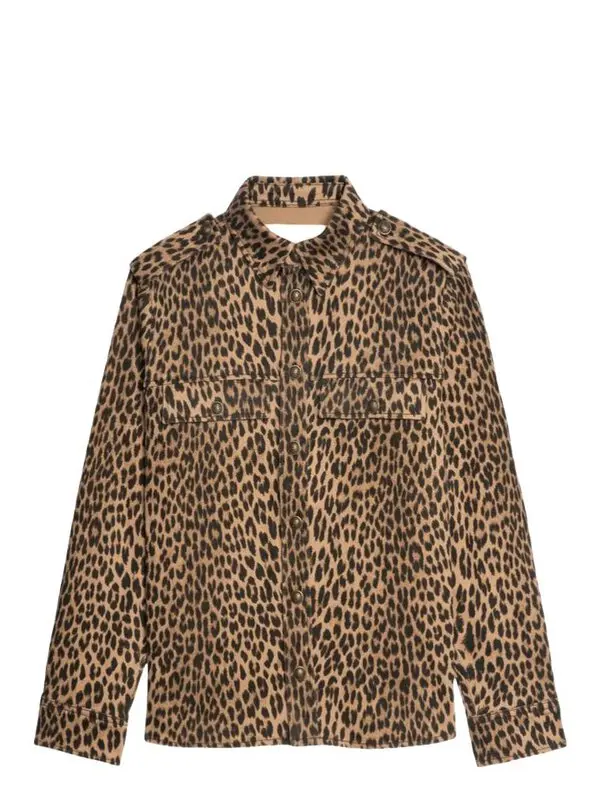 Zadig&Voltaire Voltaire Leopard-printed Denim Shirt - Brown
