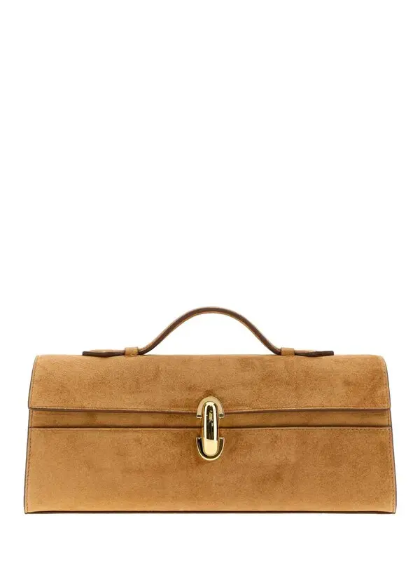 Savette Slim Symmetry Mini Suede Handbag - Camel