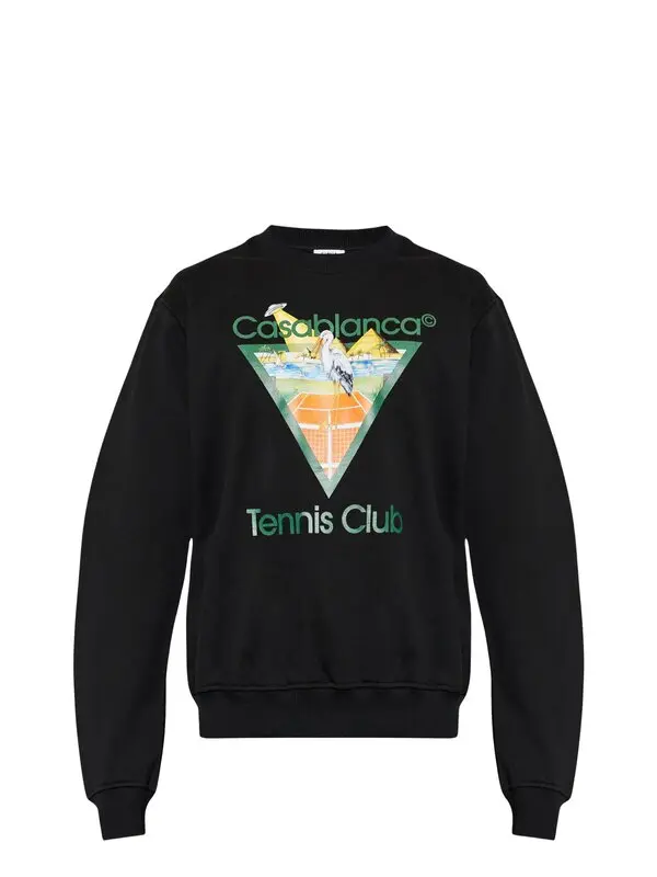 Casablanca Organic Cotton Graphic Sweatshirt - Black