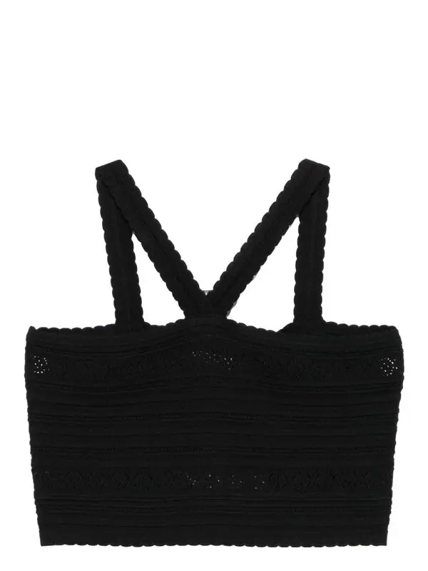 TWINSET Crochet Bralette Top - Black