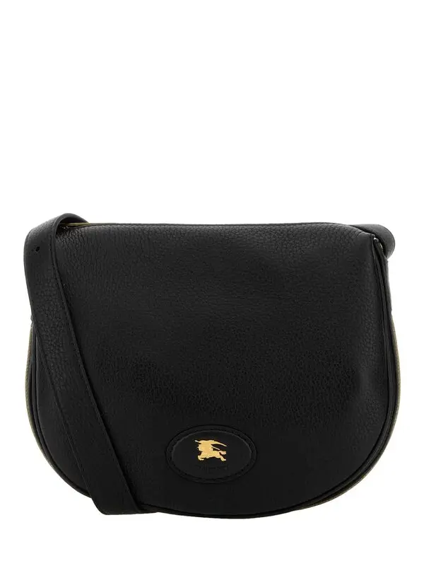 Burberry Leather Tavistock Crossbody Handbag - Black