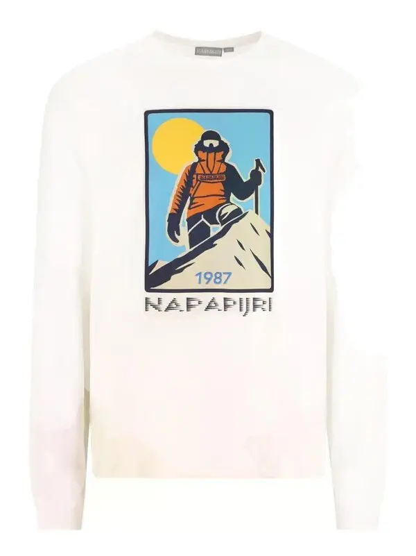 NAPAPIJRI Graphic-print Long-sleeve T-shirt - White