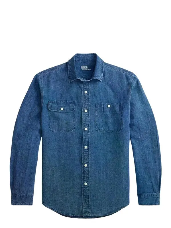 Polo Ralph Lauren Classic-fit Indigo Linen Work Shirt - Blue