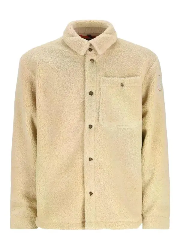 NAPAPIJRI Logo-embroidered Fleece Shirt Jacket - Neutrals