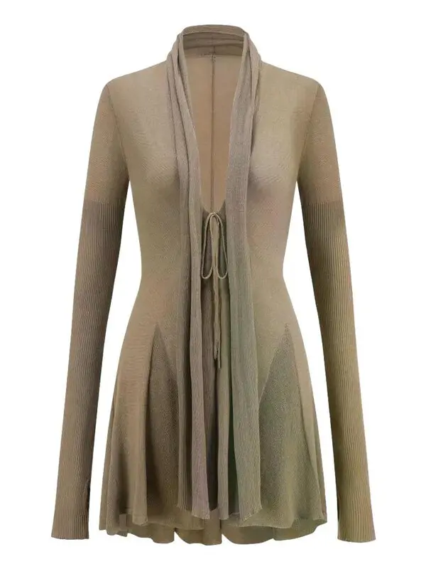OUDE WAAG Fishtail-hem Knit Cardigan - Neutrals