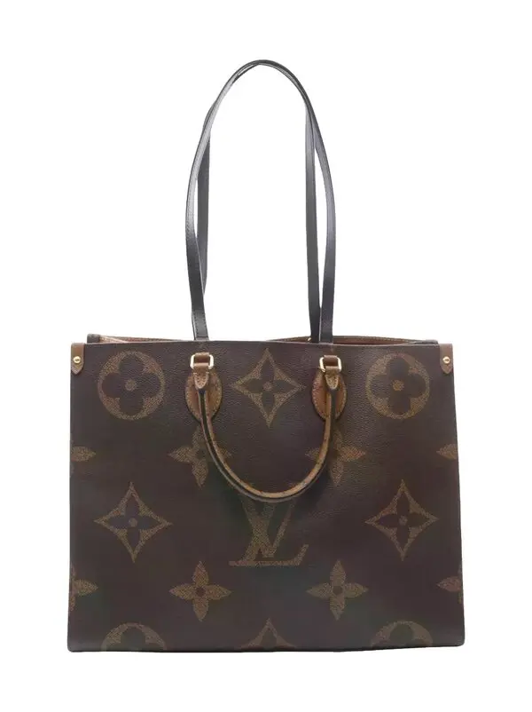 LOUIS VUITTON Monogram Reverse Giant Onthego Gm Satchel - Brown