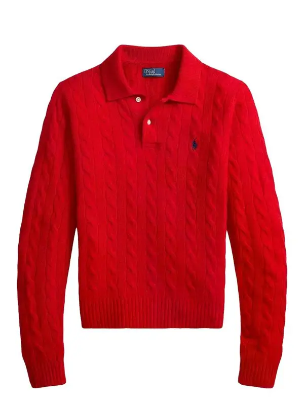Polo Ralph Lauren Cable-knit Polo Top - Red