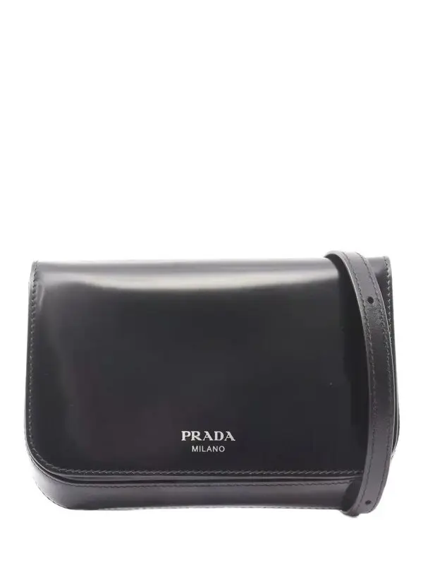 Prada Logo-print Leather Clutch Bag - Black