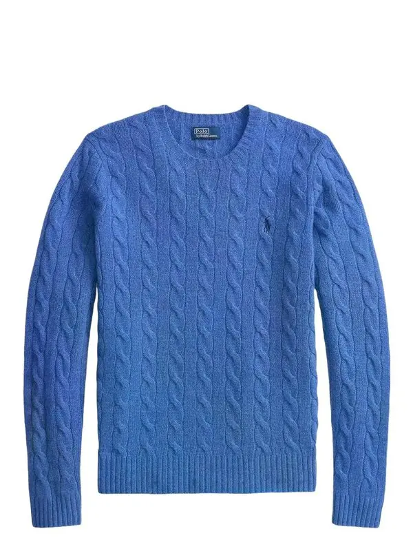 Polo Ralph Lauren Cable-knit Logo-embroidered Sweater - Blue