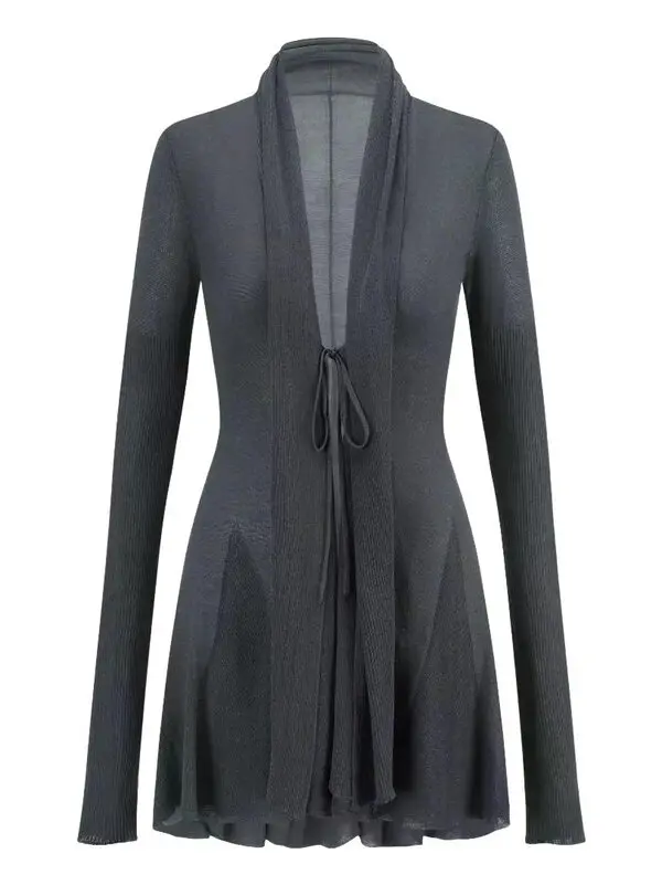 OUDE WAAG Fishtail-hem Knit Cardigan - Grey