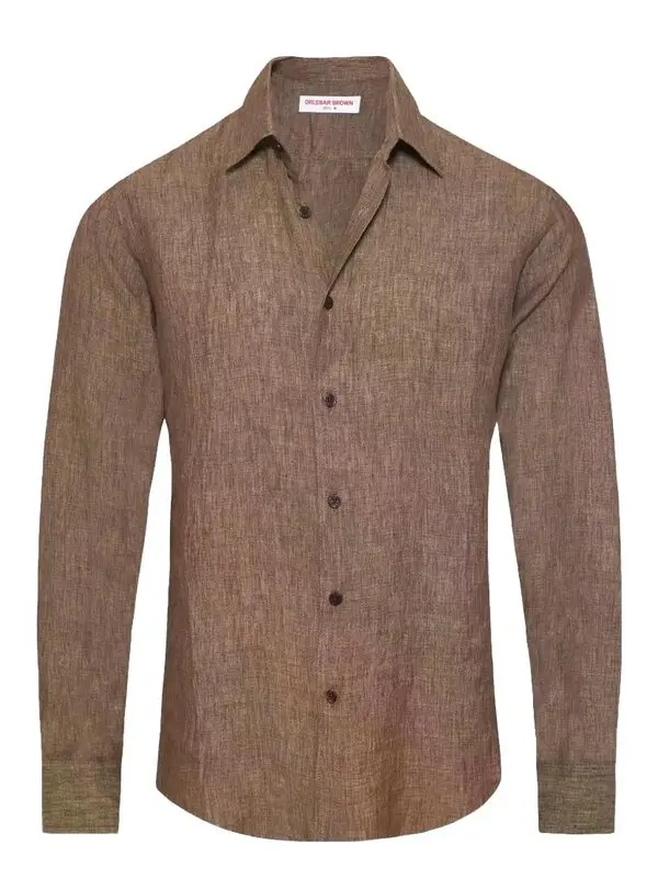 Orlebar Brown Giles Textured-linen Shirt - Brown