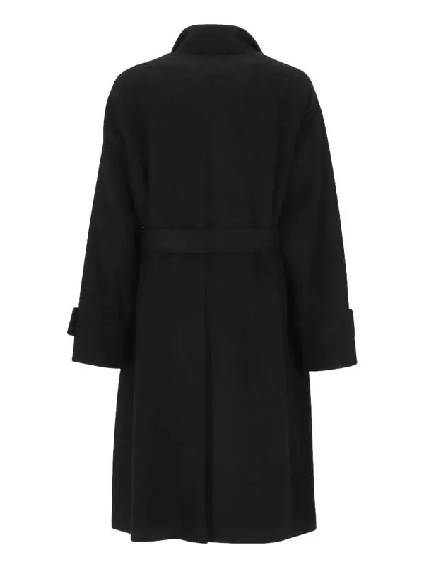 Tagliatore Double-breasted Belted Coat - Black