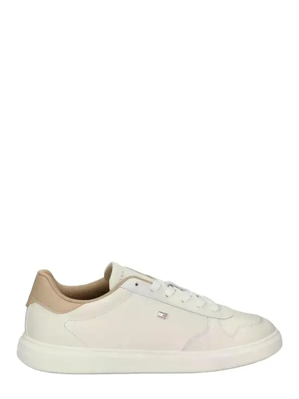 Tommy Hilfiger Logo-plaque Leather Sneakers - Neutrals