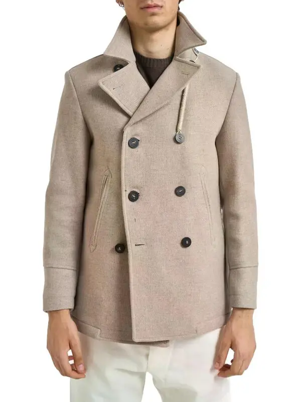 CAMPLIN Double-breasted Pea Coat - Neutrals