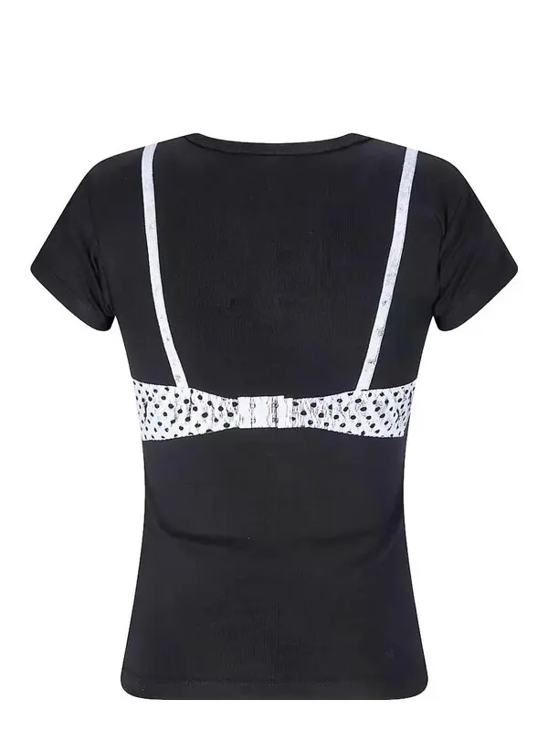 Vaquera Bra-print T-shirt - Black