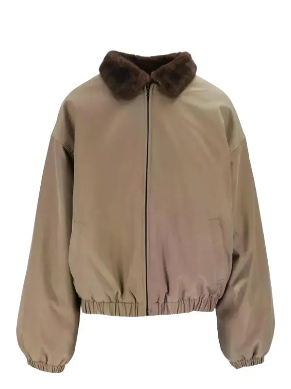 ELEH Faux-fur Collar Bomber Jacket - Neutrals