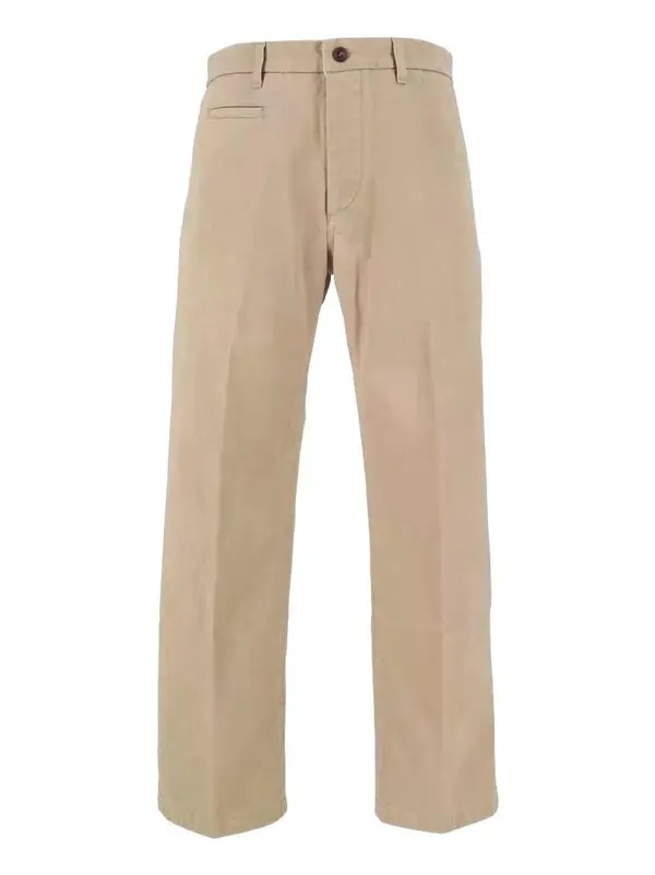 TELA GENOVA Renzo Gabardine Heritage Chino Trousers - Neutrals