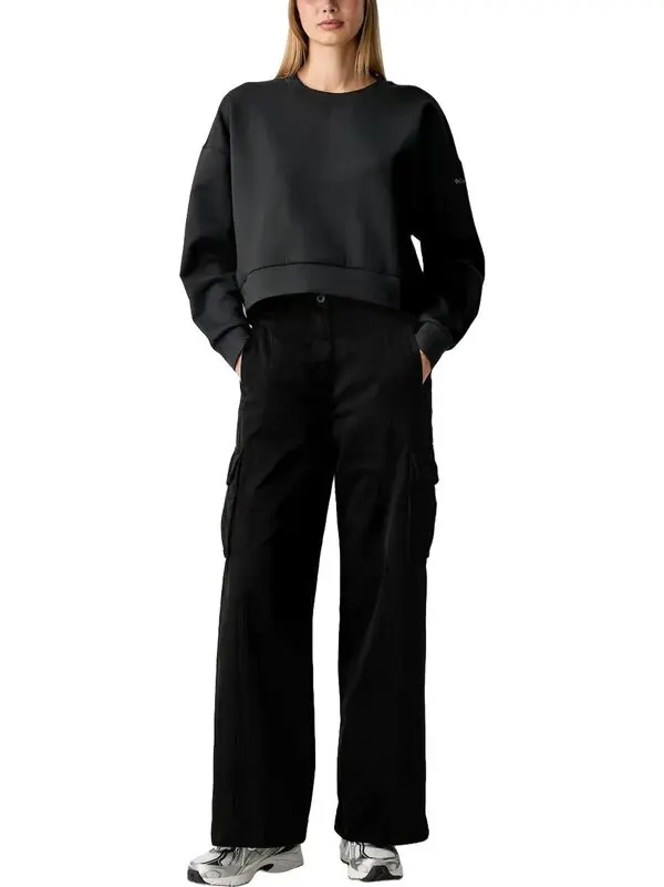 Columbia Logo-print Cropped Sweatshirt - Black