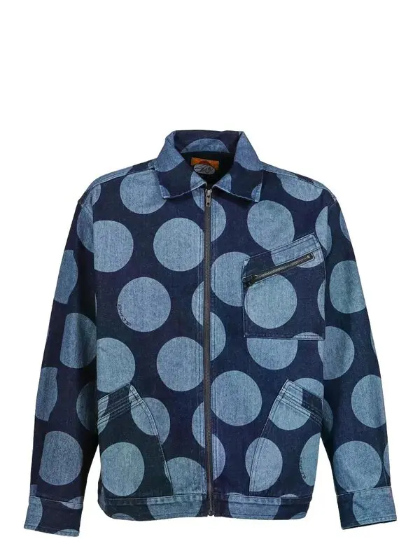 SWJP Polka-dot Denim Jacket - Blue