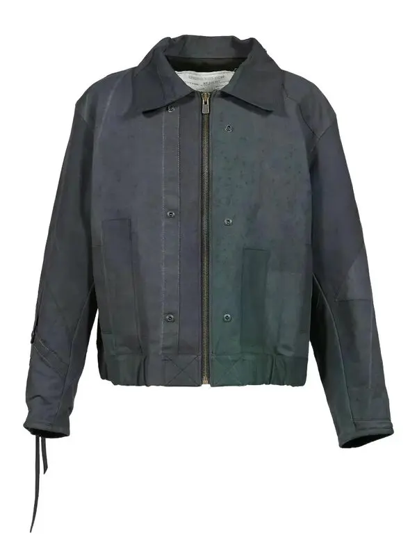 UNDER THE SIGN Dustborn Light Patchwork Bomber Jacket - Grey