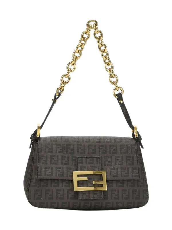 Fendi Zucchino Coated Mama Shoulder Bag - Brown