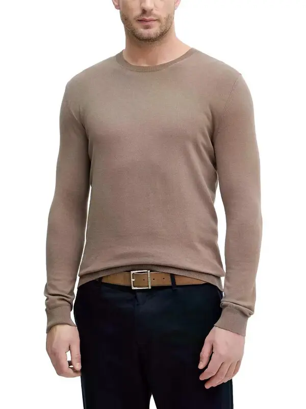 Sisley Crew-neck Long-sleeve Sweater - Brown