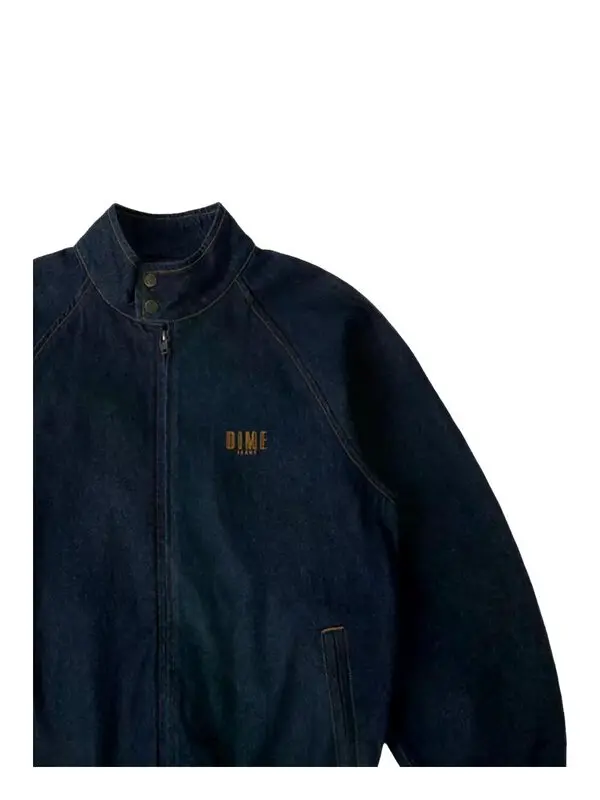 DIME Logo-embroidered Raglan-sleeve Denim Jacket - Blue
