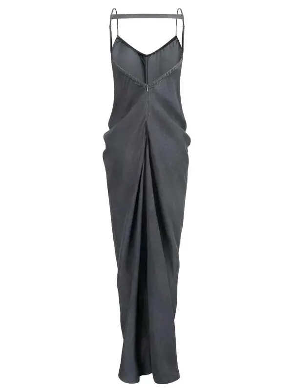 OUDE WAAG Washed Halter-neck Draped Maxi Dress - Grey