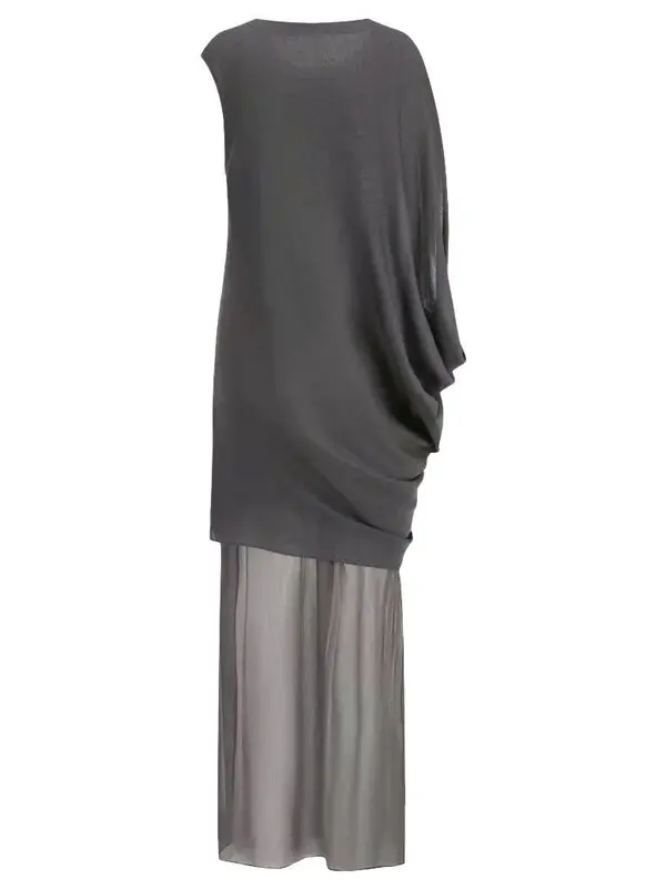 OUDE WAAG Asymmetric Draped Maxi Dress - Grey