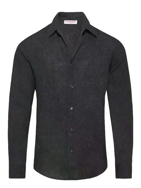 Orlebar Brown Giles Stitched Textured-linen Shirt - Grey