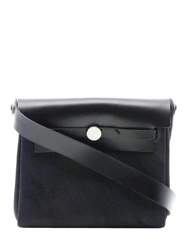 Hermès 2026 Military Toile And Vache Hunter Herbag Zip 20 Crossbody Bag - Black