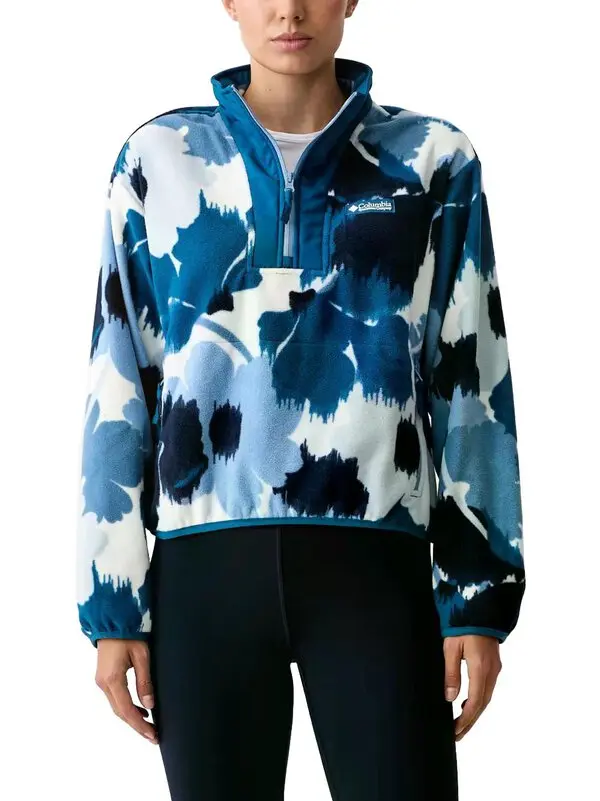 Columbia Sequoia Grove Floral-print Quarter-zip Sweatshirt - Blue